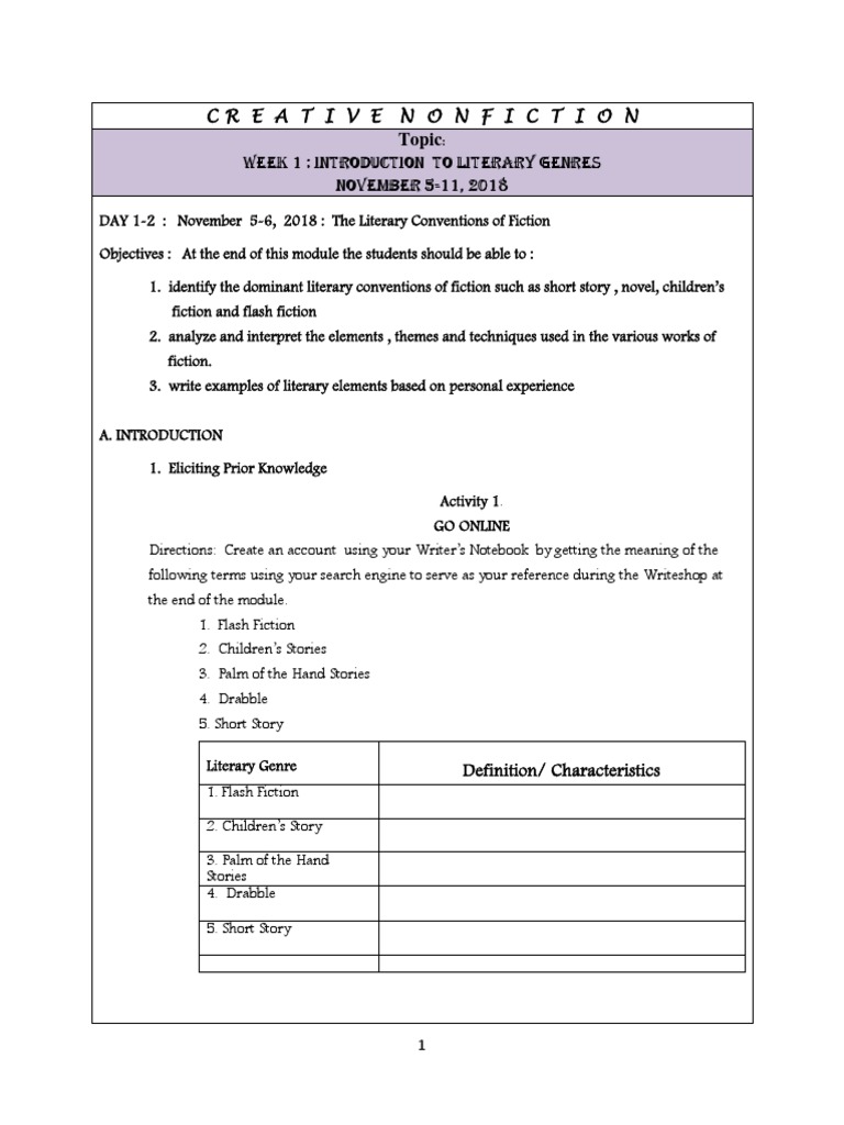 Introduction To Literary Genre | PDF | Narrative | Genre