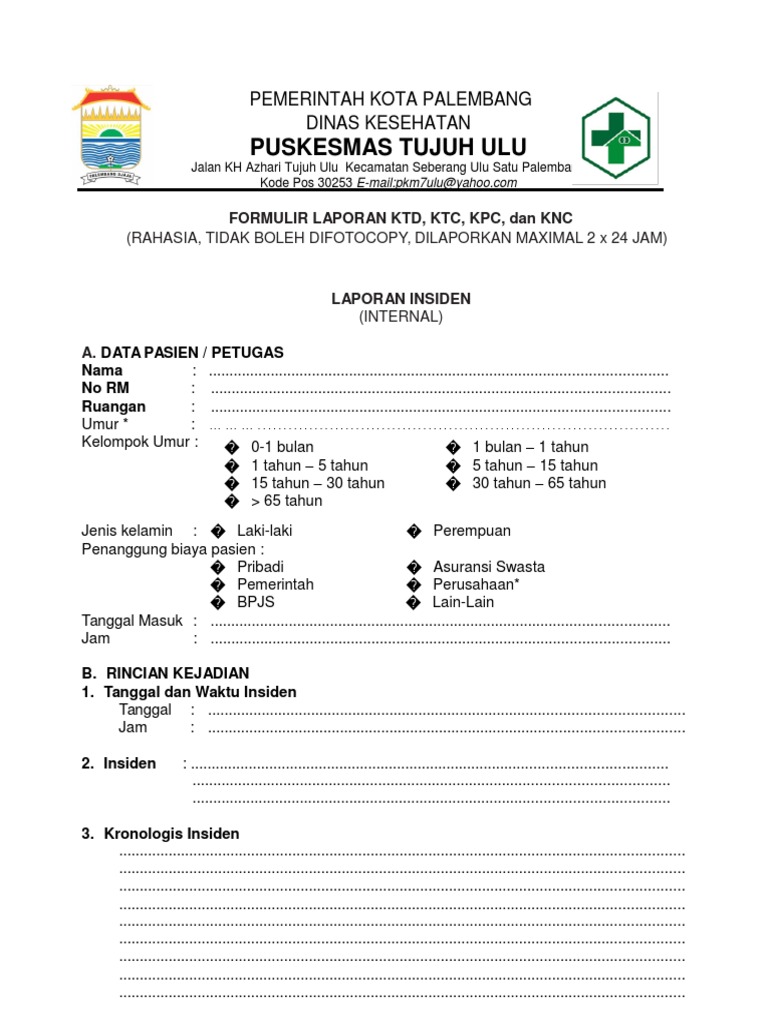 Formulir KTD, KNC | PDF