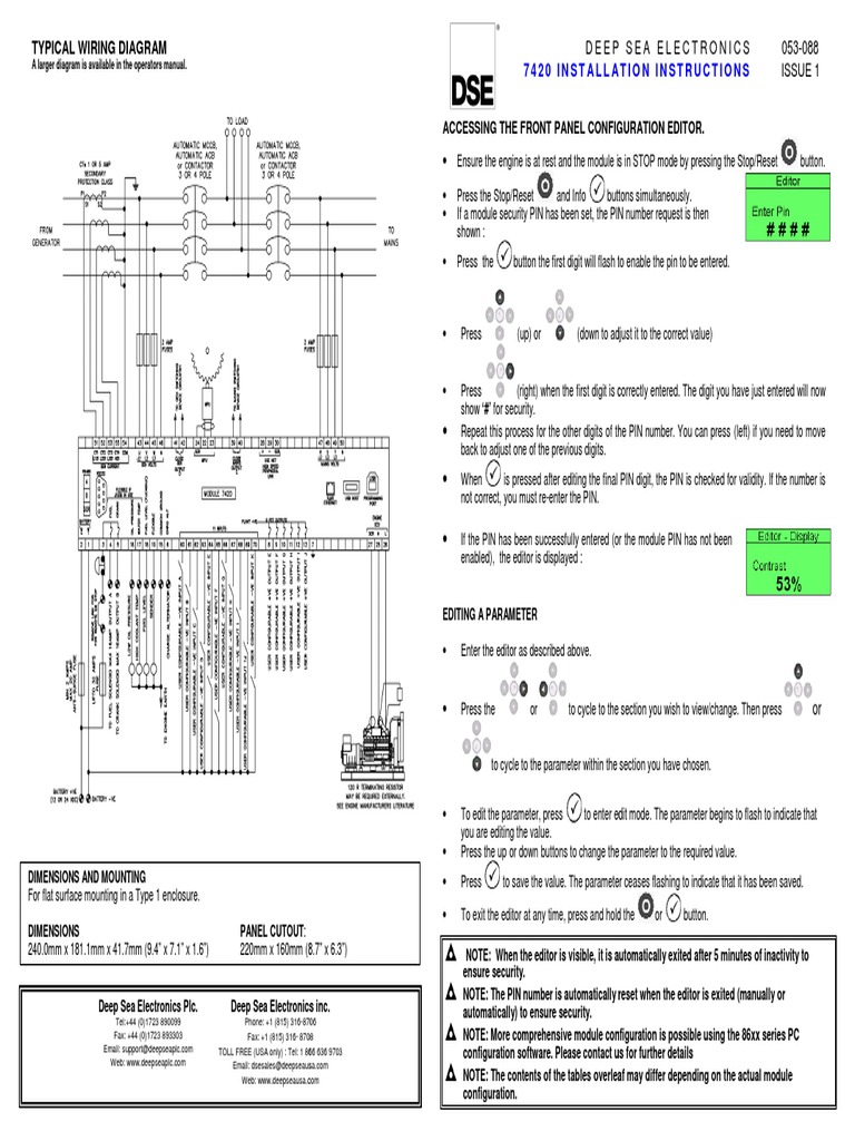 Dse7420 Installation Instructions PDF | PDF | Mains Electricity ...