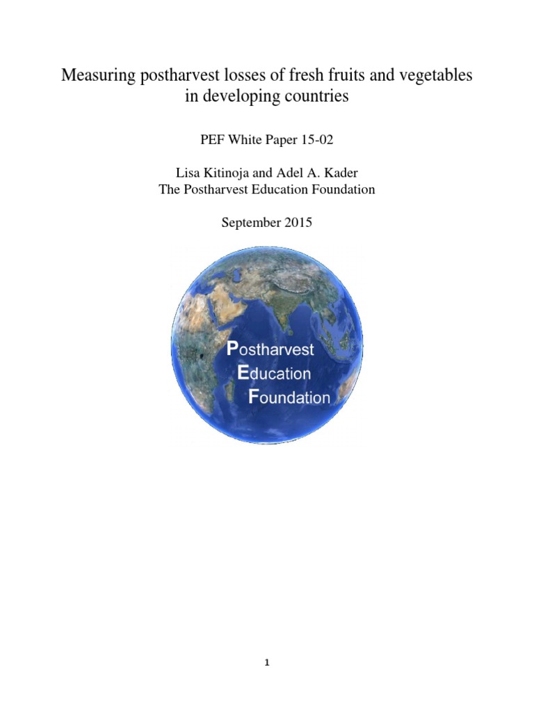 PEF White Paper 15-02 PHFVmeasurement | PDF | Vegetables | Qualitative ...