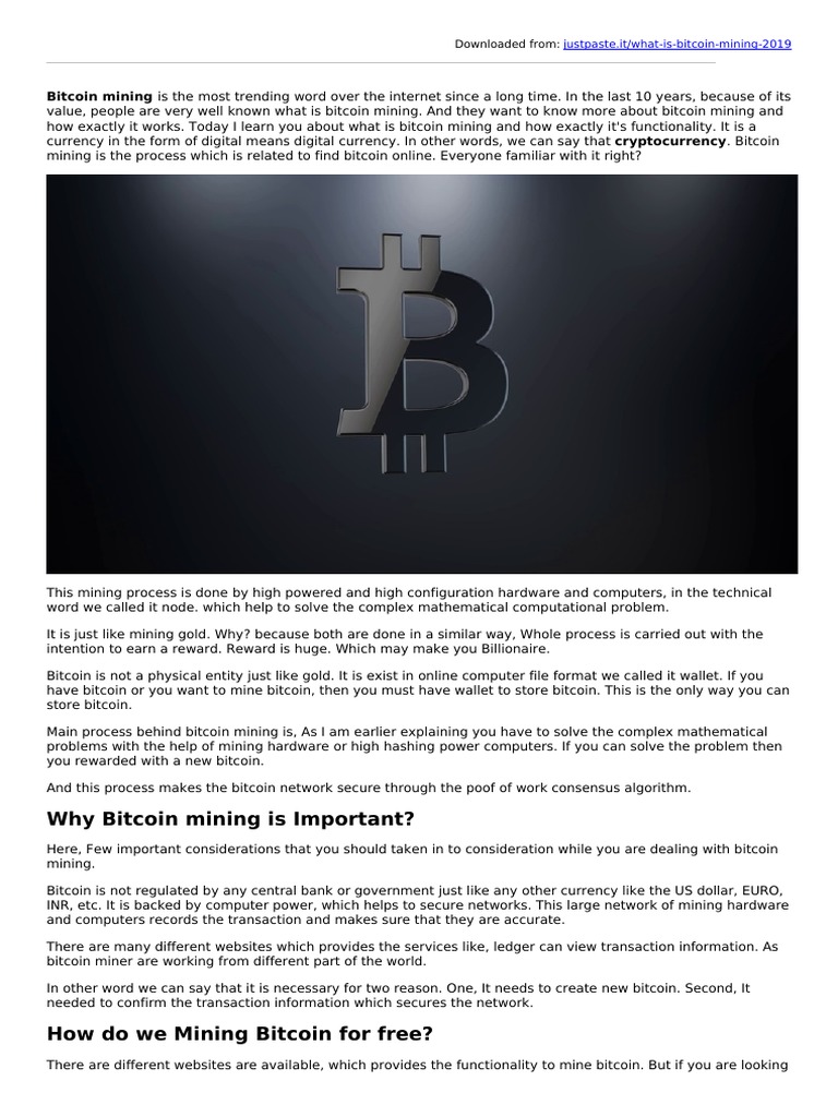 Free Bitcoin Mining 2019 | PDF | Bitcoin | Cryptocurrency