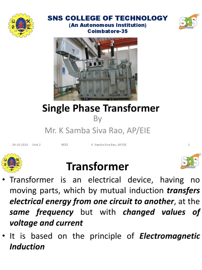 Single Phase Transformer | PDF | Transformer | Electromagnetic Induction