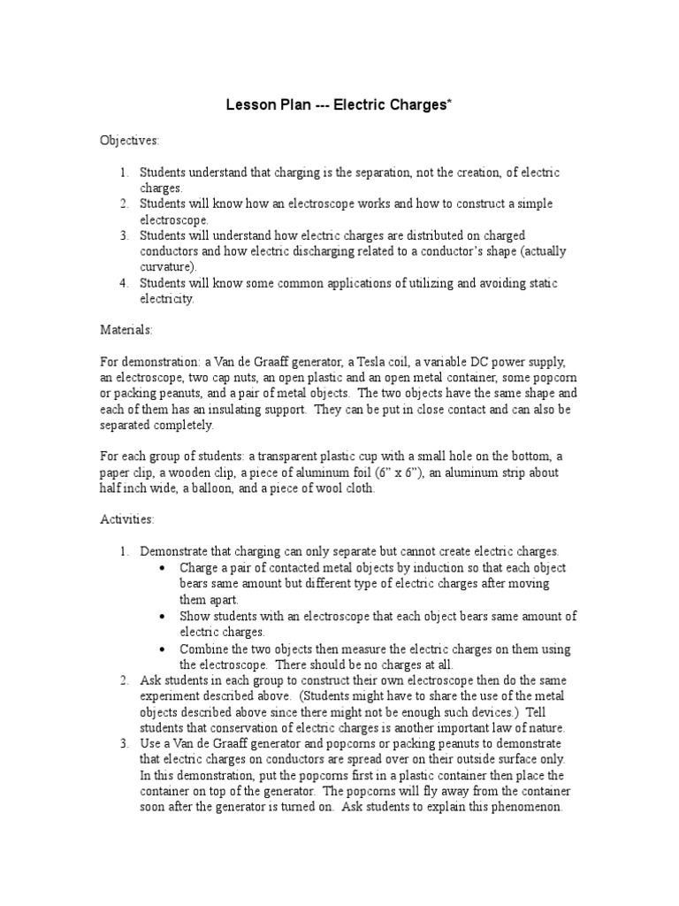 Understanding Electric Charges in Class | PDF | Electric Charge ...