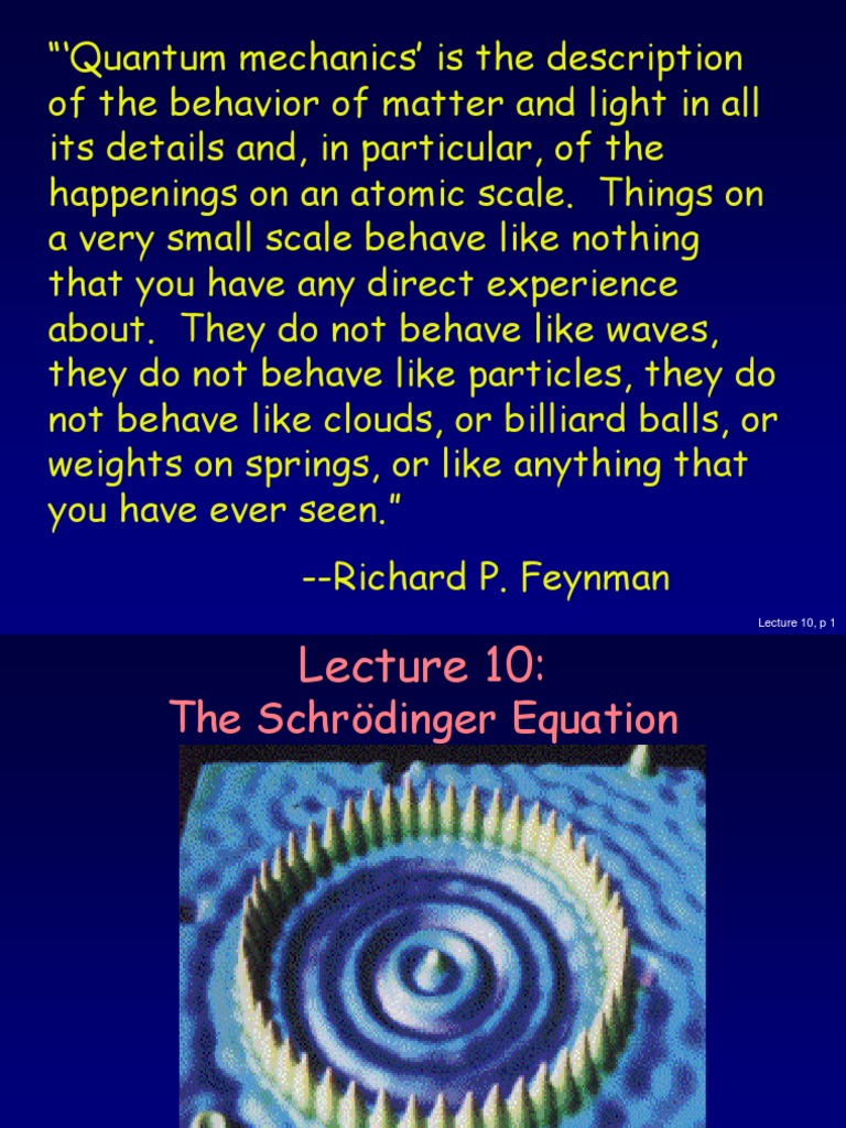 Lect 10 | PDF | Wave Function | Quantum Mechanics