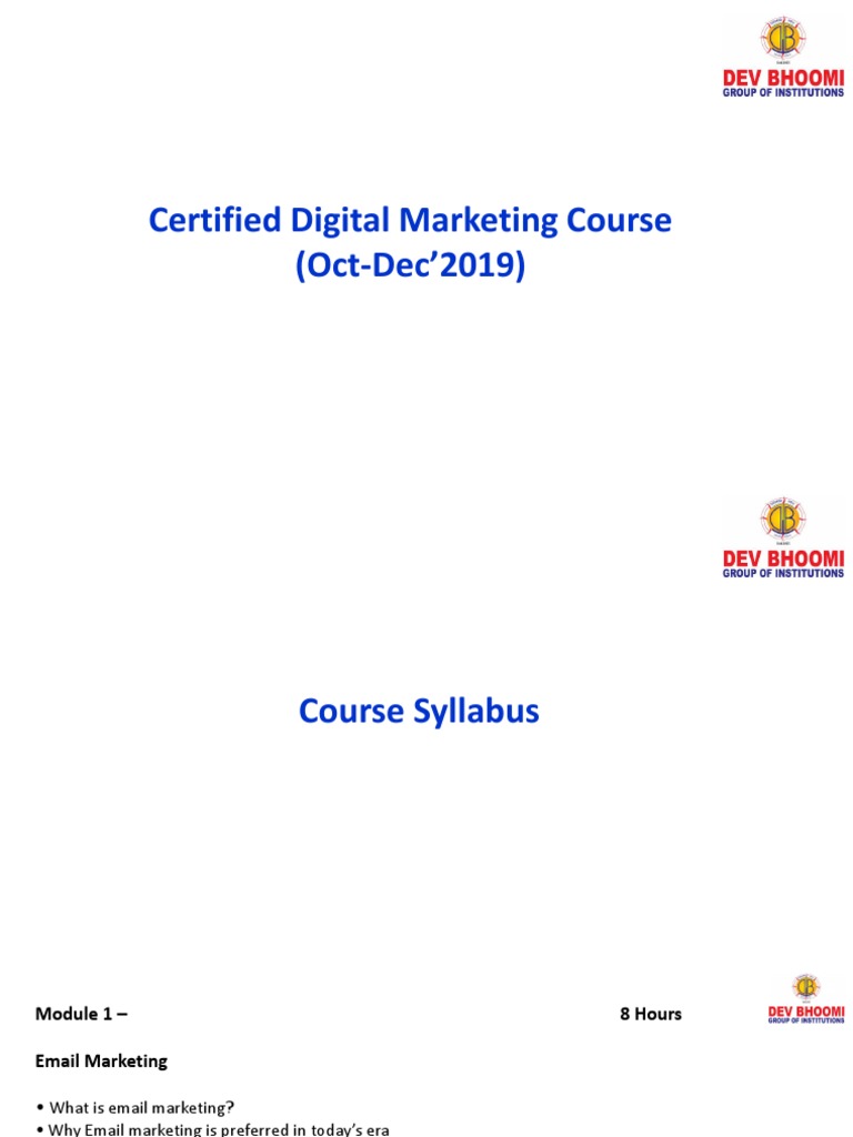 Digital Marketing Course Syllabus | PDF | Search Engine Optimization ...