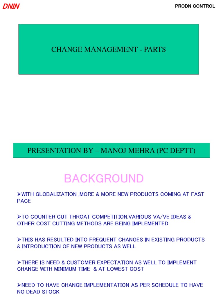 Change Management - Parts | PDF
