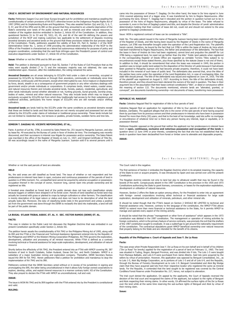 Envi Cases Digest | PDF | Ownership | Judgment (Law)