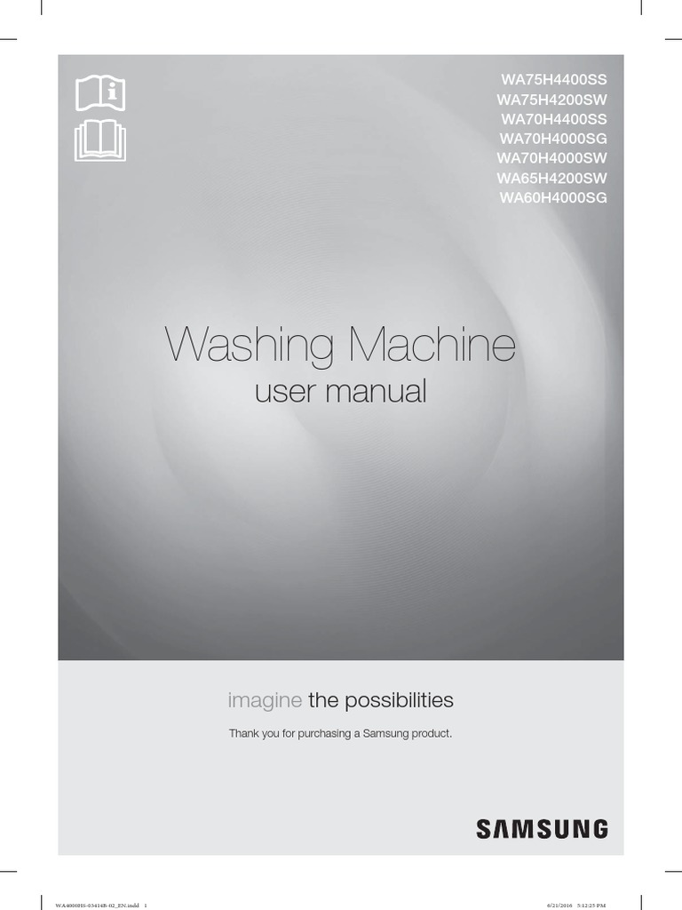 Samsung Washing Manual | PDF | Washing Machine | Laundry