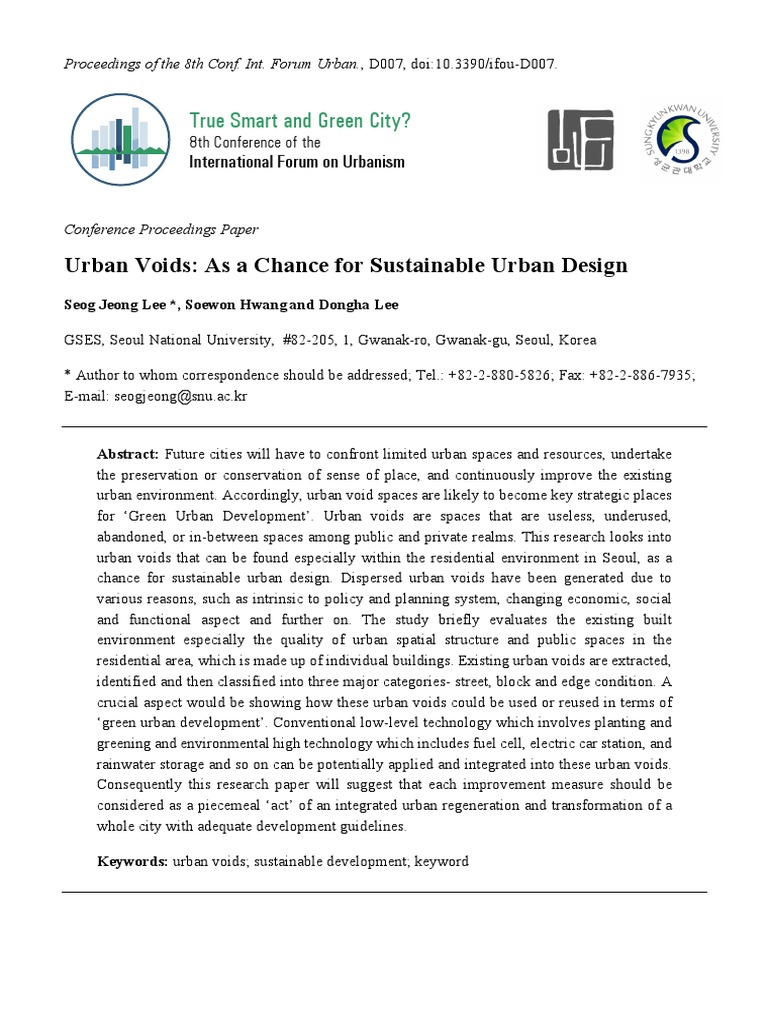 Regeneration of Urban Voids | PDF | Sustainability | Ecology
