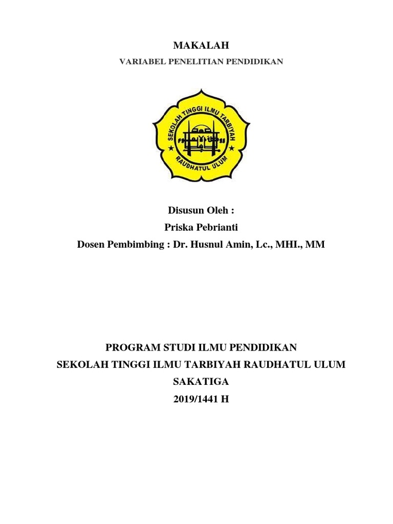 Makalah Variabel Penelitian Pendidikan | PDF | Karier & Perkembangan ...