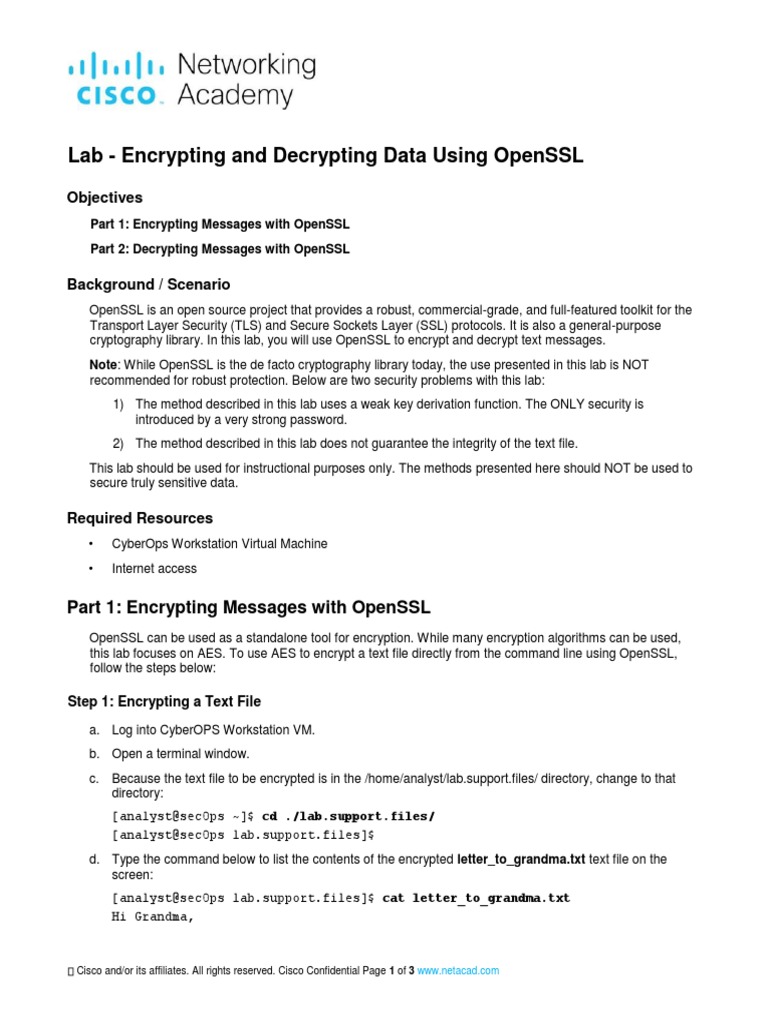 Encrypt and Decrypt Data with OpenSSL | PDF | Cryptography | Transport Layer Security