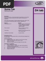 Suma Tab D4 Sanitising Tablets Guide | PDF | Water | Tablet (Pharmacy)