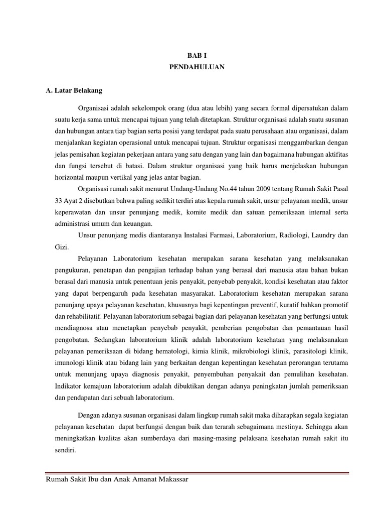 Struktur dan Layanan RSIA Amanat Makassar | PDF | Kesehatan Holistik