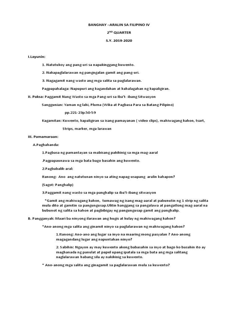 2nd Quarter Lesson Plan | PDF