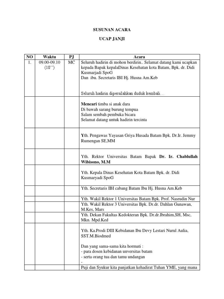 Susunan Acara Capping Day | PDF