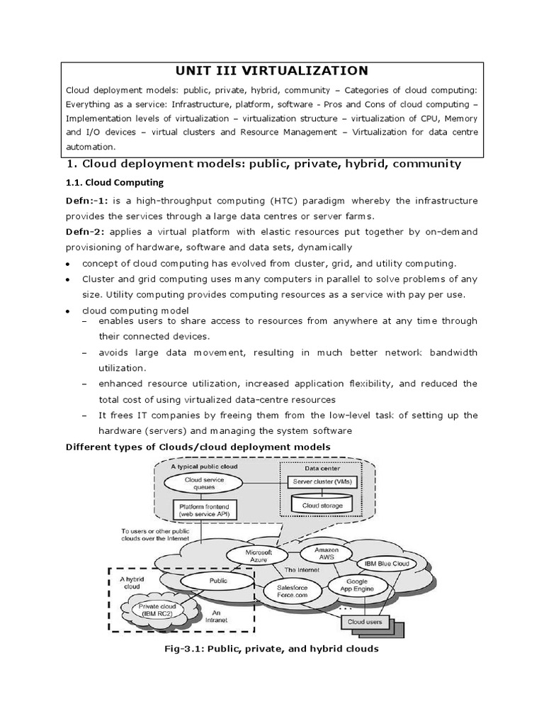 Unit III Virtualization | PDF | Virtual Machine | Cloud Computing