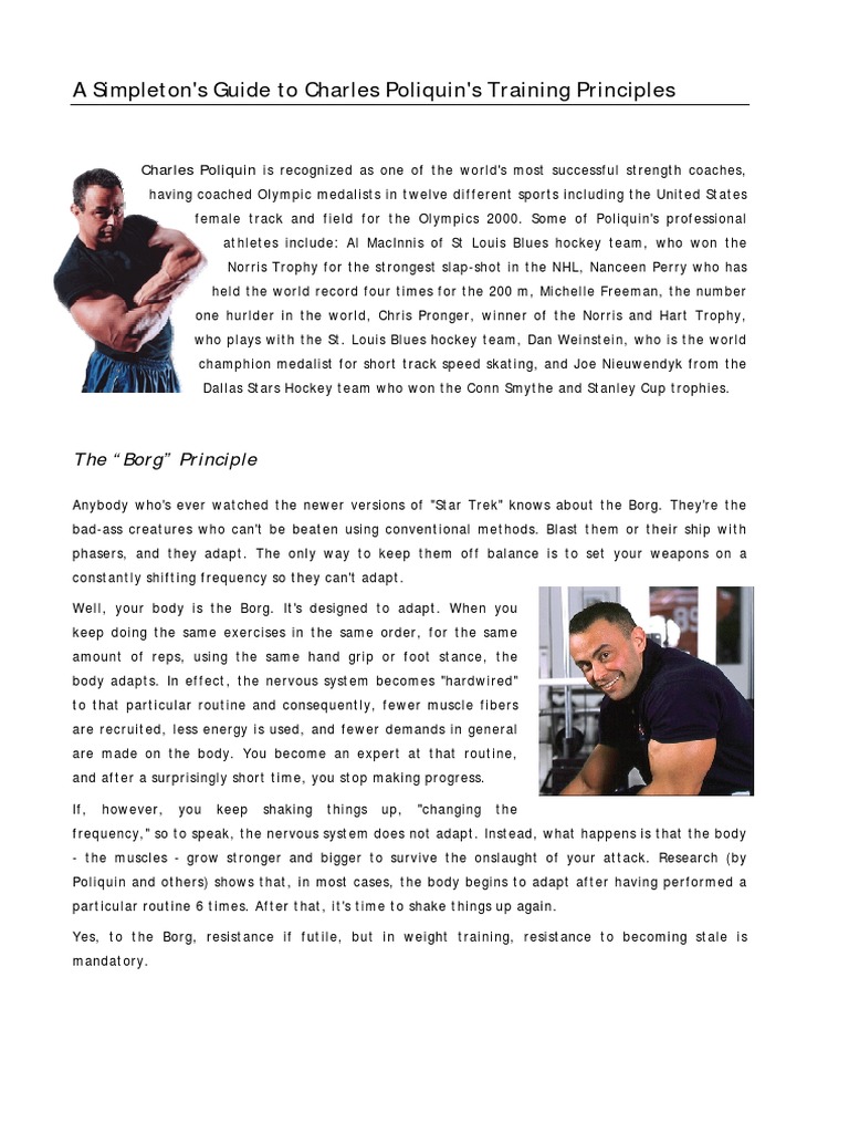 BODYBUILDING POLIQUIN, Charles - Guide To Charles Poliquin's Training ...