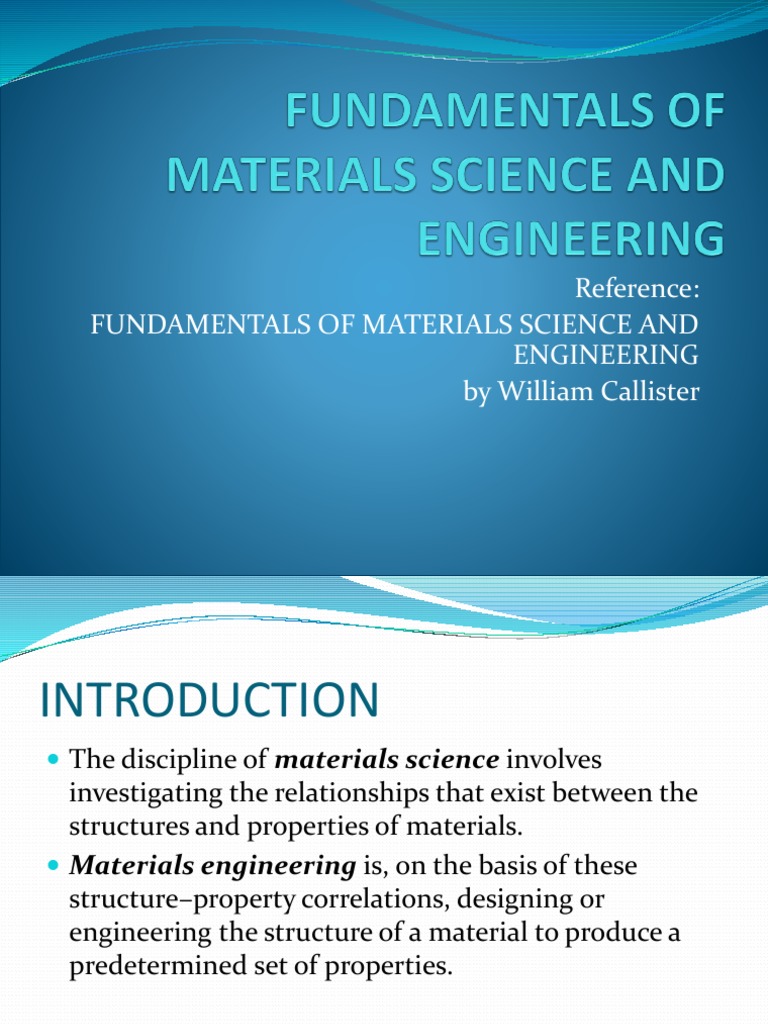 Fundamentals of Materials Scienc and Engineering | PDF | Materials ...