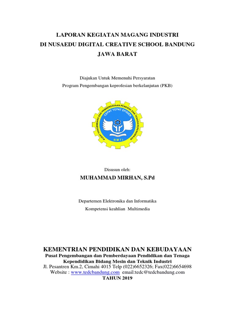 Contoh Cover Magang Industri | PDF