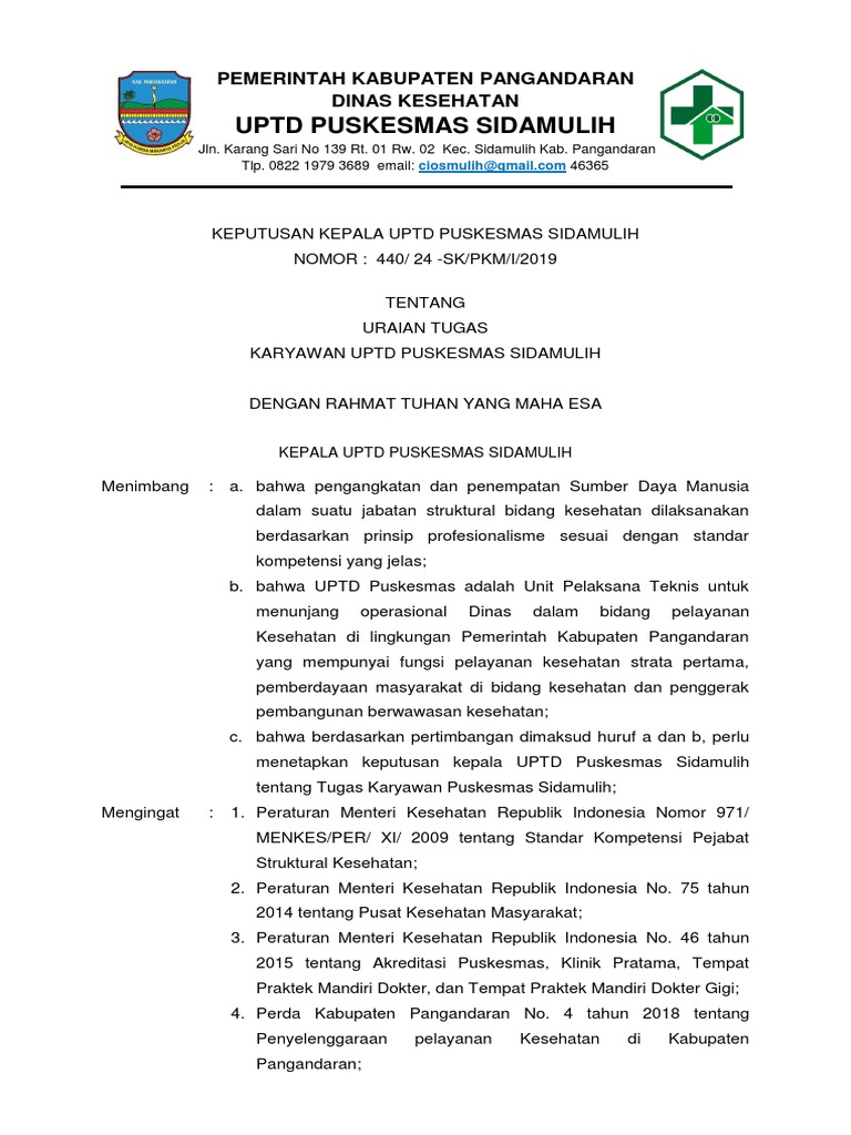 Contoh SK DR YANTI | PDF