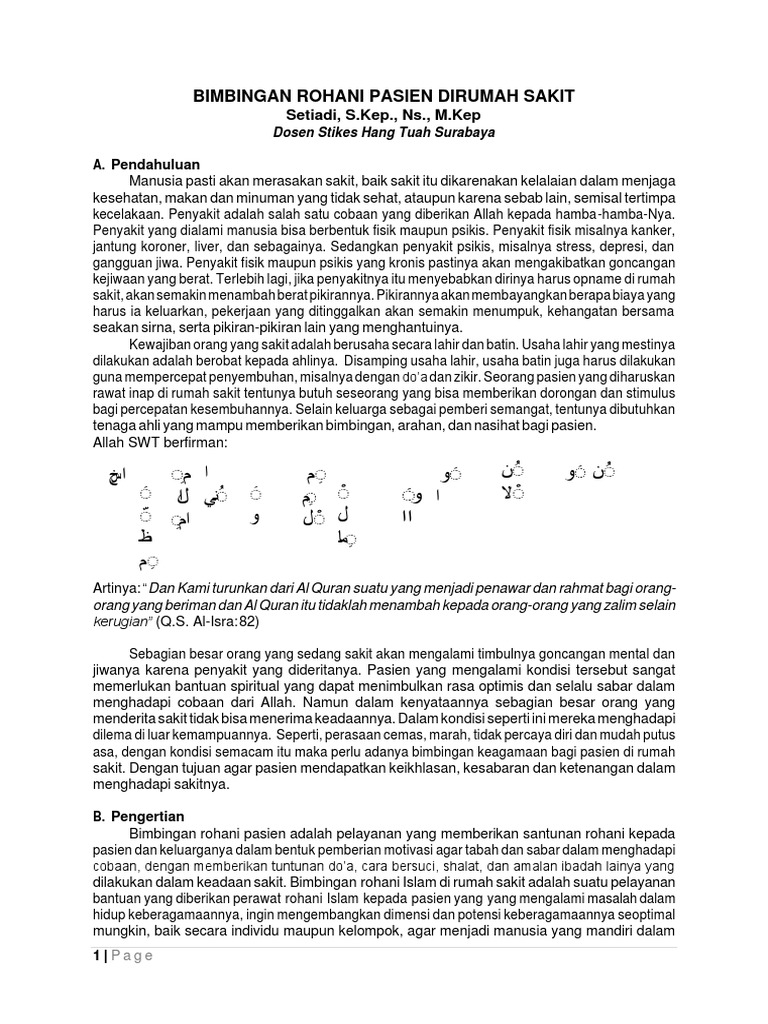 BIMBINGAN ROHANI PASIEN DIRUMAH SAKIT-dikonversi | PDF | Pengembangan Diri