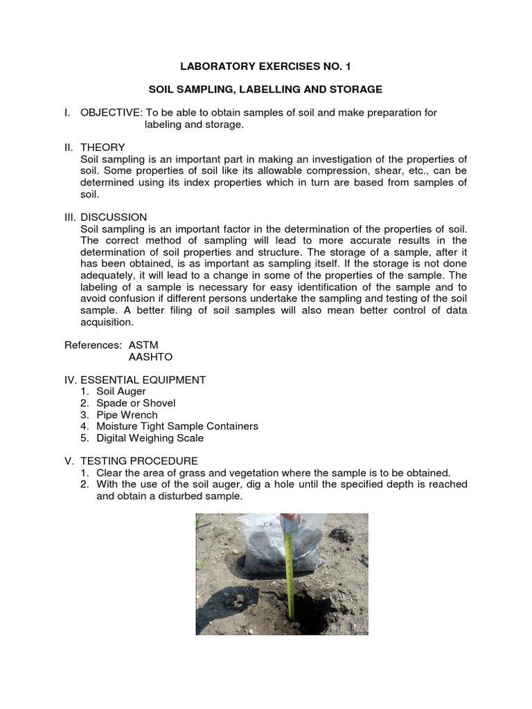 LABORATORY EXERCISE No 1 | PDF | Soil | Sampling (Statistics)