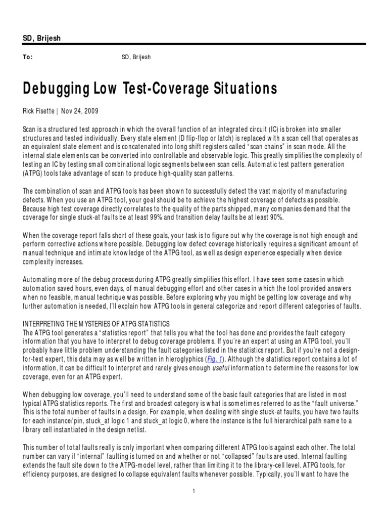 Debugging Low Test Coverage Situations Pdf Computing Computer Engineering 