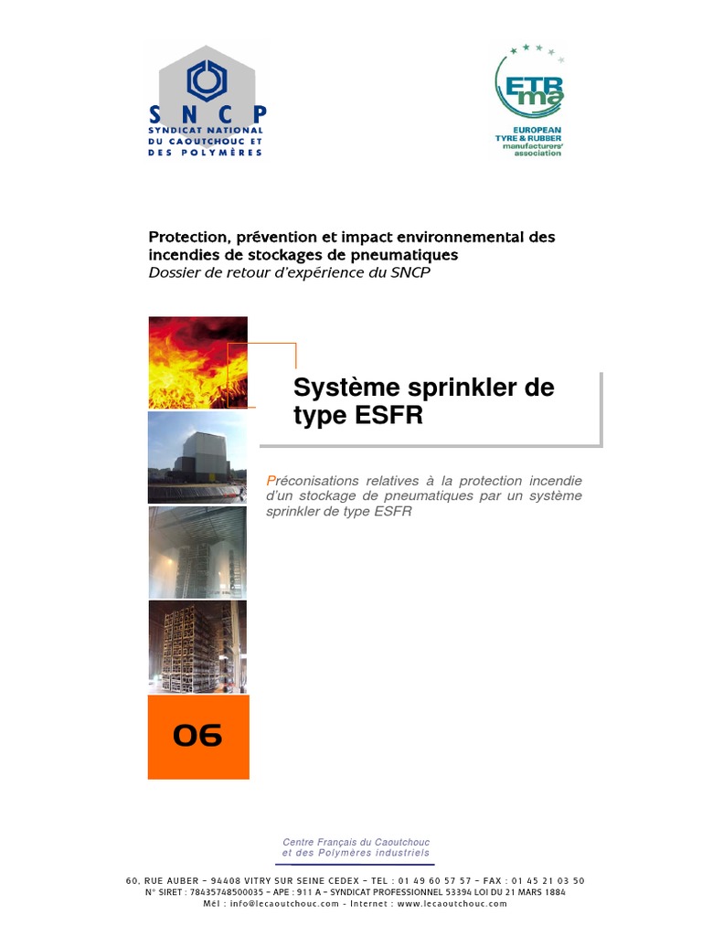 Sprinkler Type ESFR PDF | PDF | Extincteur automatique à eau | Pneumatique (véhicule)