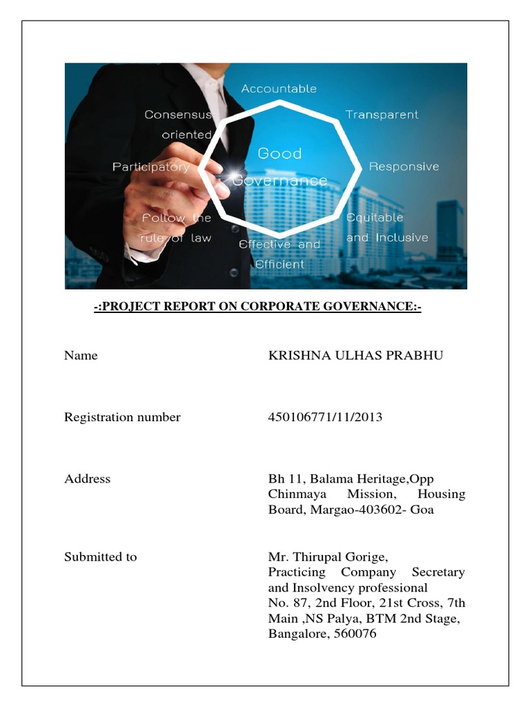 Project Report - Corporate Governance | PDF | Board Of Directors ...