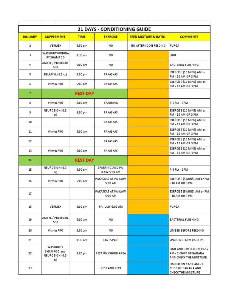 21-Days Conditioning Guide | PDF | Nutrition | Diet & Nutrition