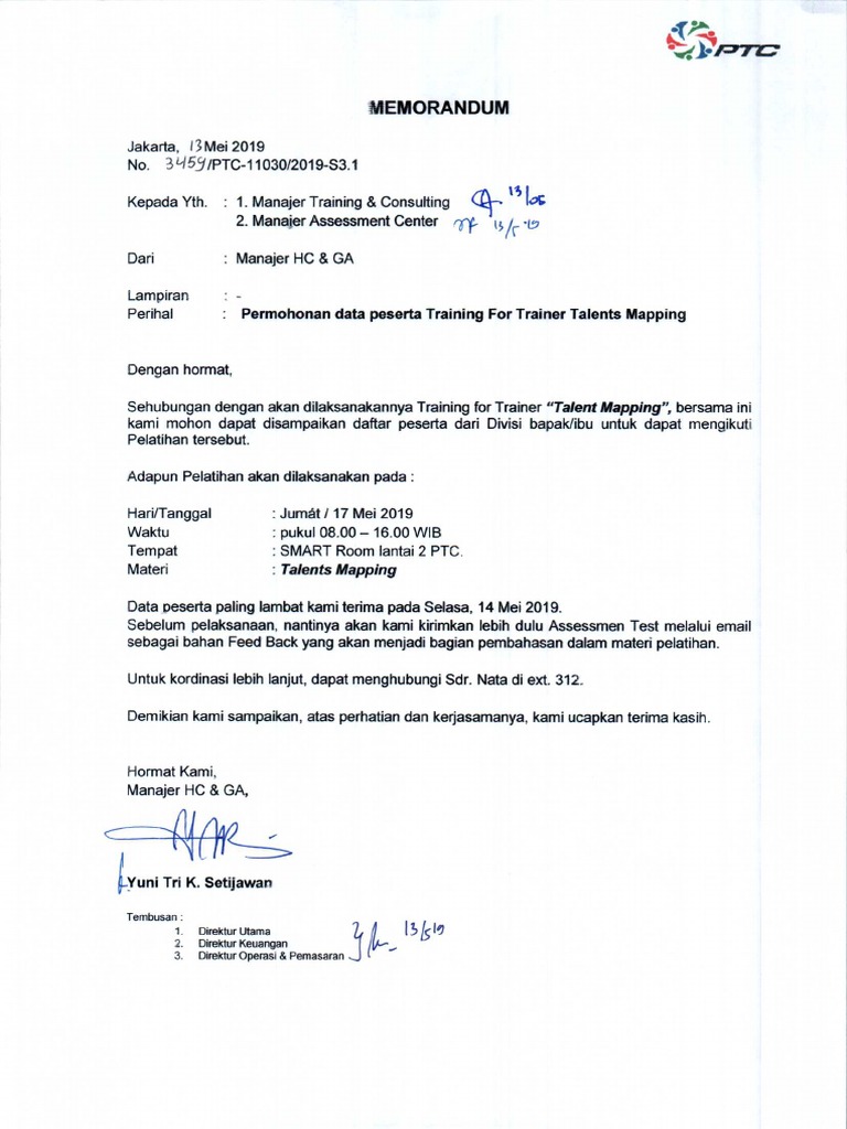 Memo Undangan Talent Mapping | PDF