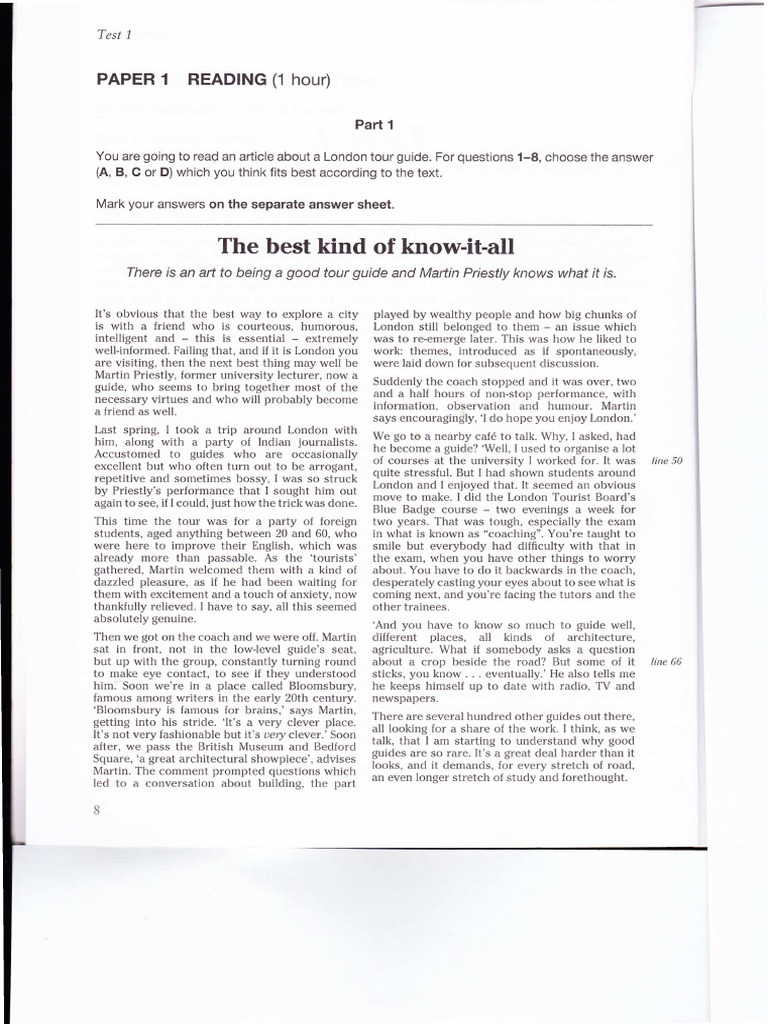 FCE-test 1 | PDF