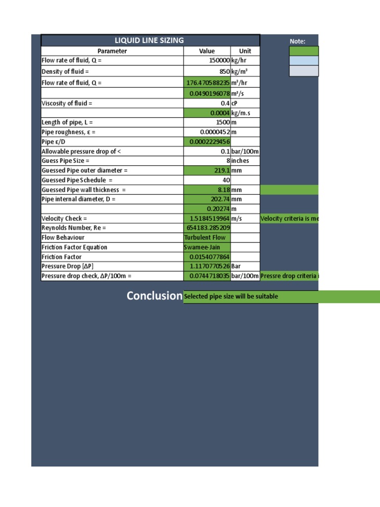 Liquid Line Sizing Calculation Guide | PDF | Pipe (Fluid Conveyance ...