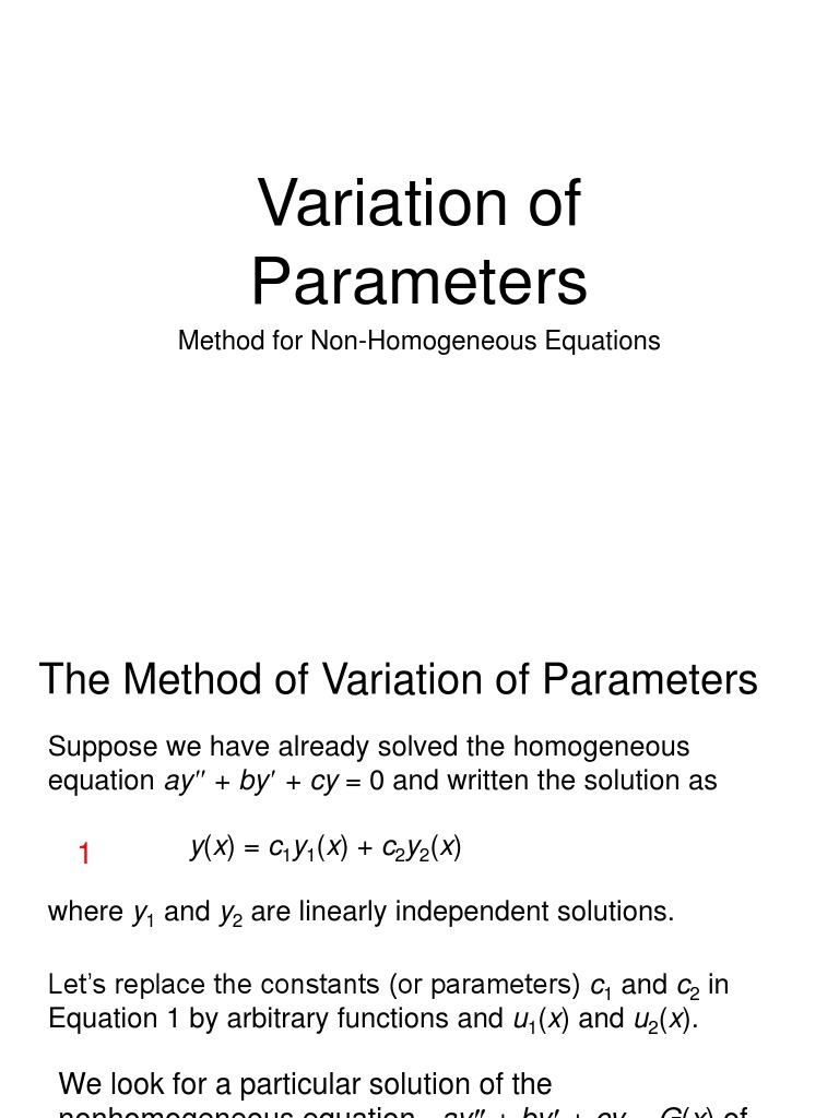 Lec 13 - Variation of Parameters | PDF