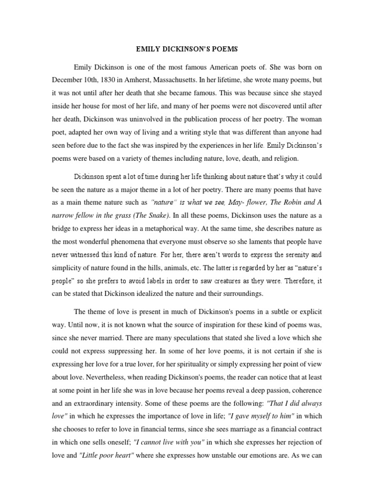 Emily Dickinson'S Poems: Narrow Fellow in The Grass (The Snake) - in ...