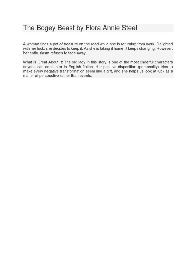 The Bogey Beast by Flora Annie Steel | PDF