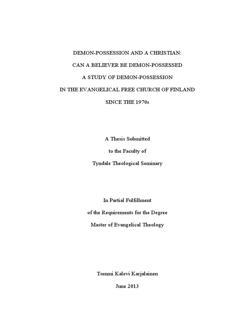 Demon-Possession and A Christian Can A B PDF | PDF | Demonic Possession ...
