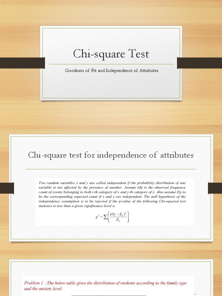 Chi-Square Test: Goodness of Fit and Independence of Attributes | PDF