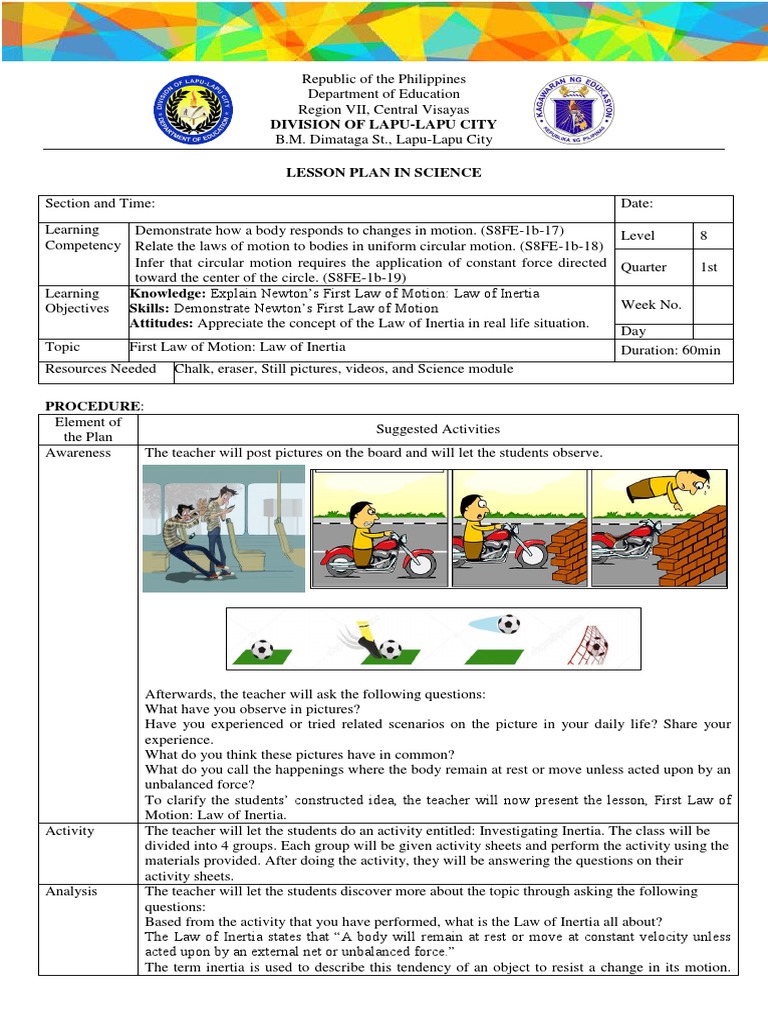 Science8 Q1 W2 D1 Inertia | PDF | Inertia | Newton's Laws Of Motion