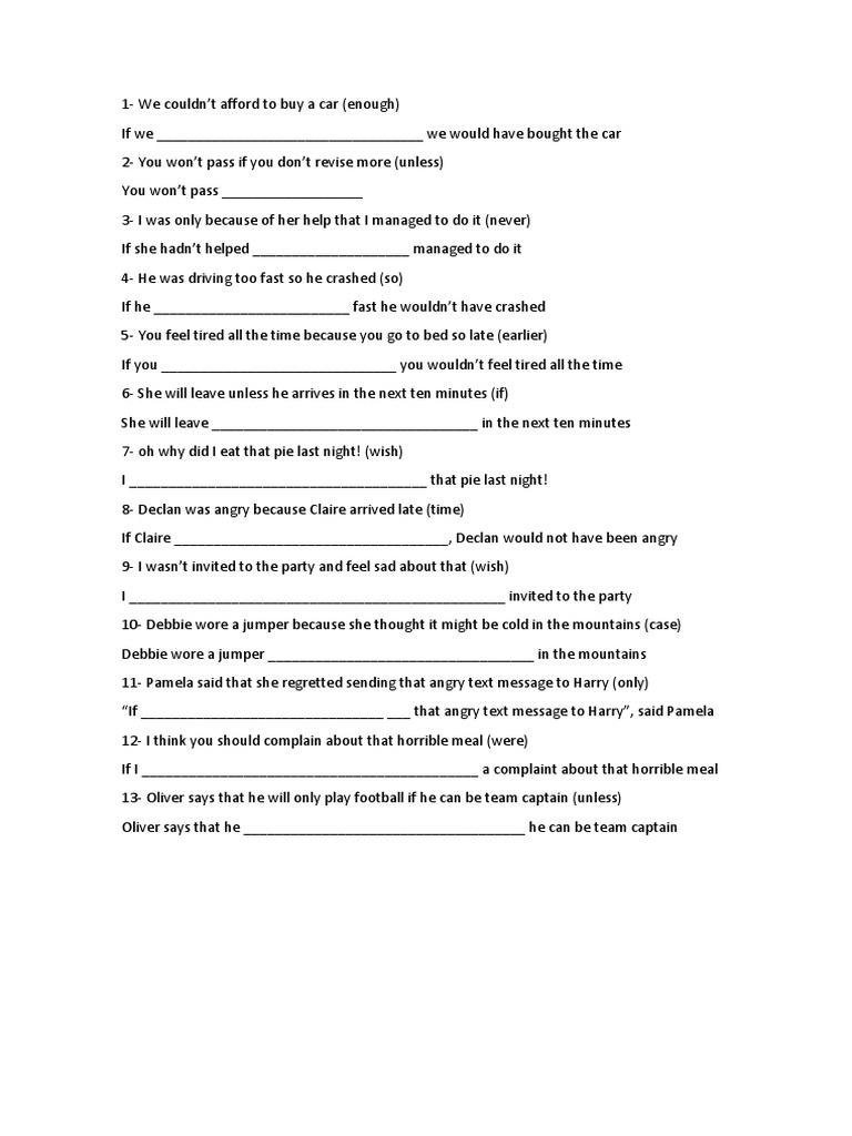 Rephrasing Conditionals | PDF