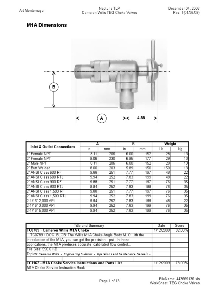 Cameron Willis Choke Valves | PDF | Valve | Steel