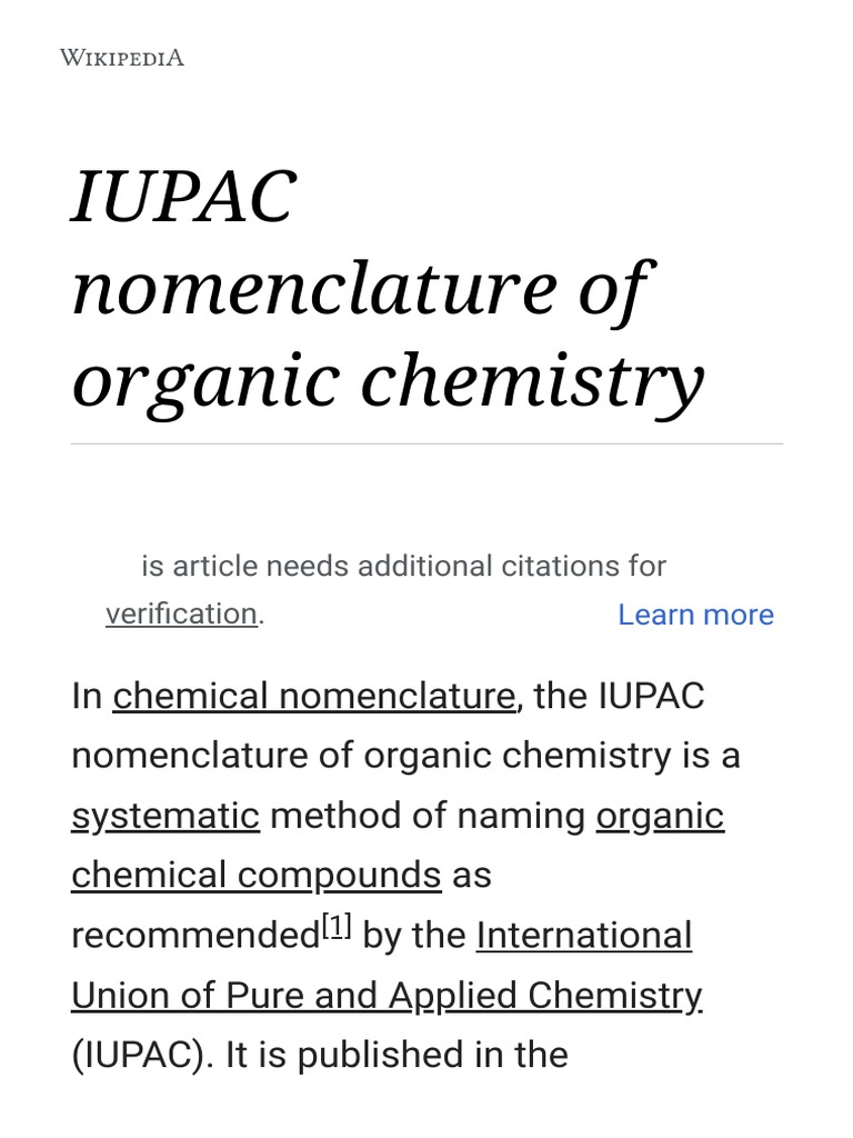 IUPAC Nomenclature of Organic Chemistry - Wikipedia | PDF | Functional ...