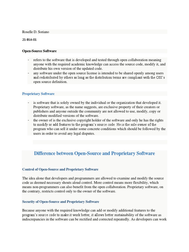 Open Source and Proprietary Software | PDF | Proprietary Software ...
