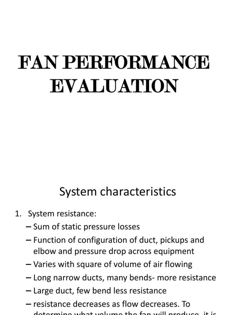 Fan Performance Evaluation | PDF | Flow Measurement | Fluid Dynamics