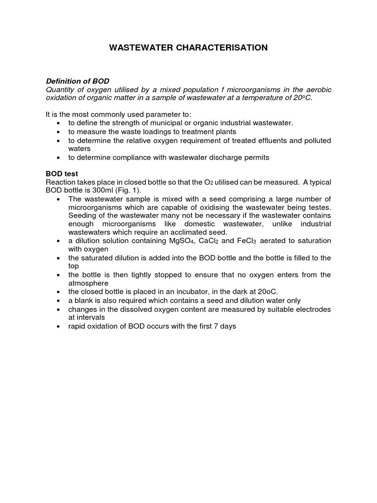 Wastewater Characterisation | PDF | Materials | Chemical Substances