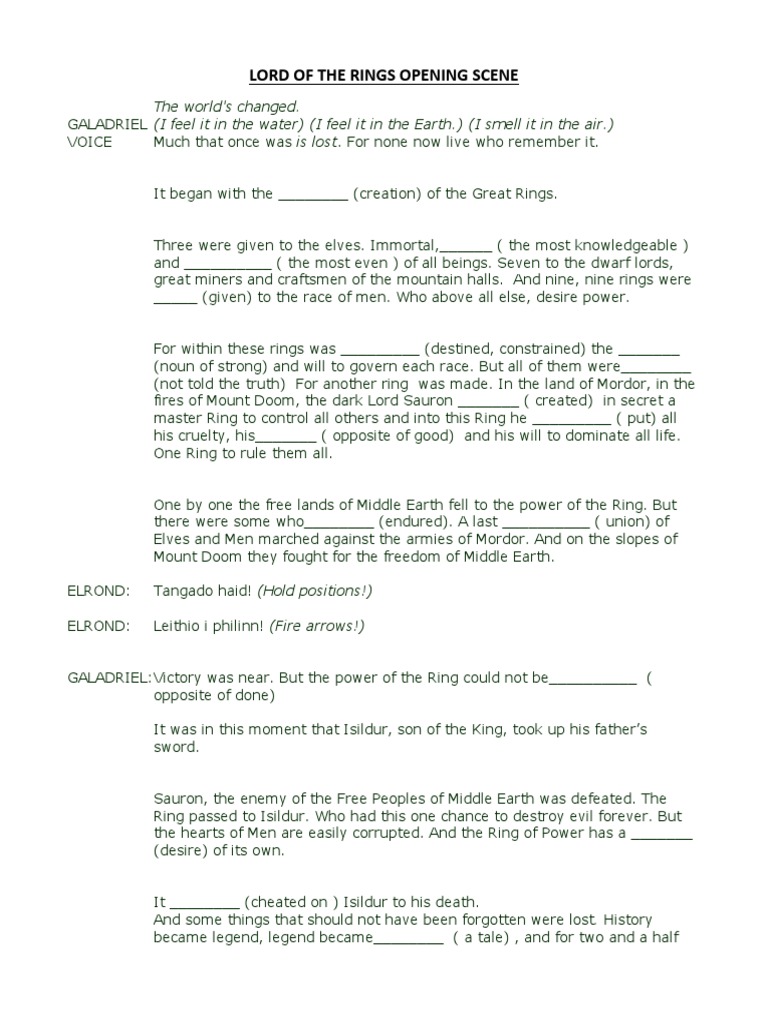 Lord of The Rings Open Scene | PDF | English Fantasy Novels | Middle Earth