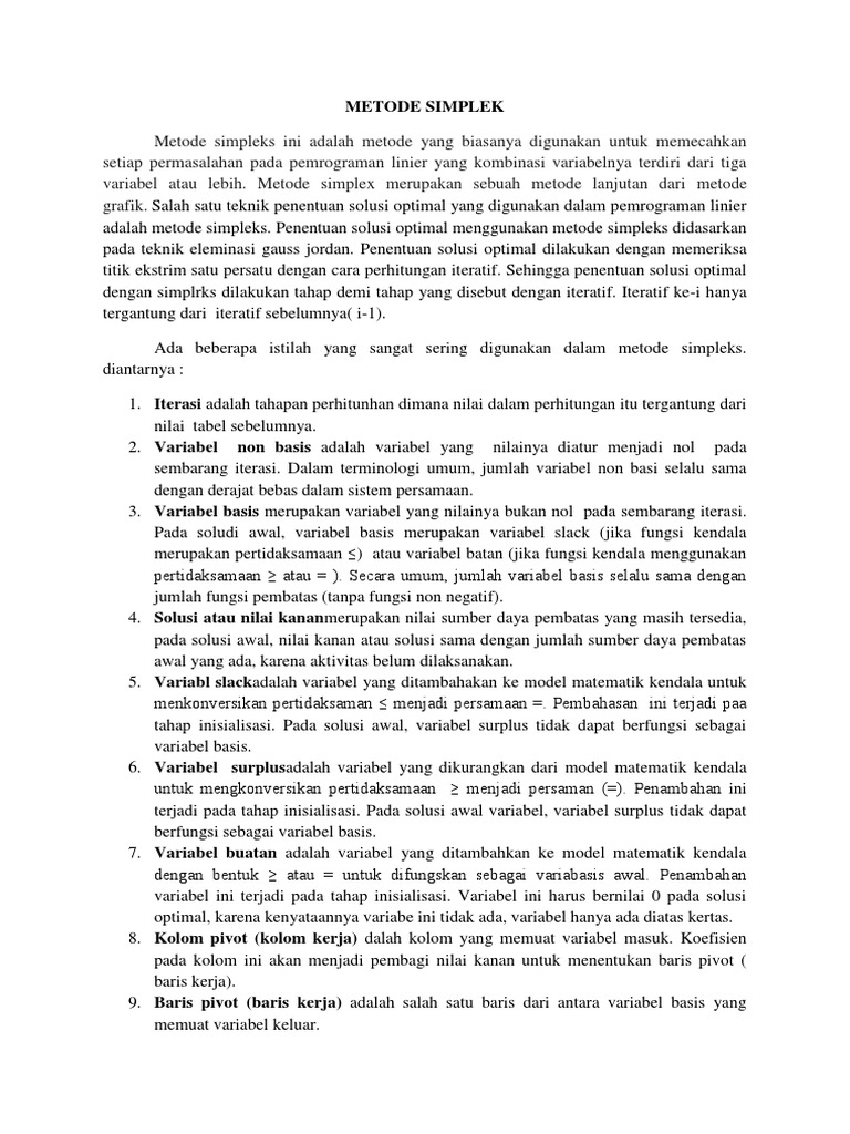 Metode Simplek | PDF
