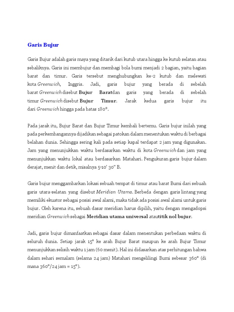 Geografi: Garis Bujur dan Lintang | PDF