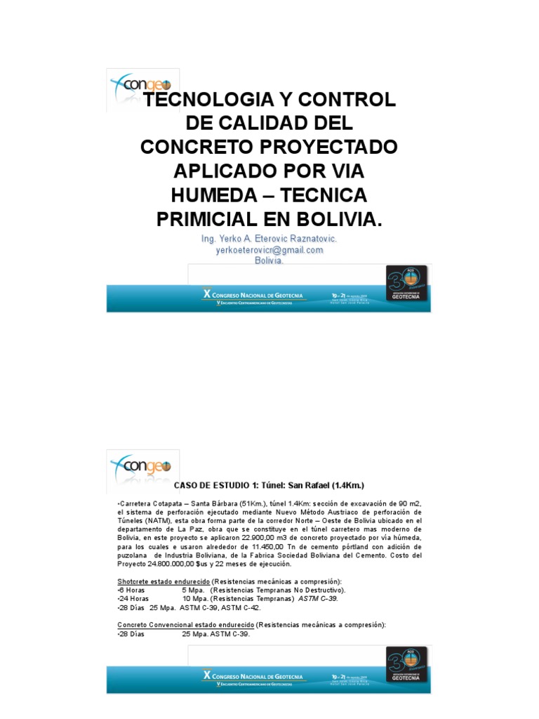 Concreto Proyectado Por Via Húmeda | Descargar gratis PDF | Hormigón ...