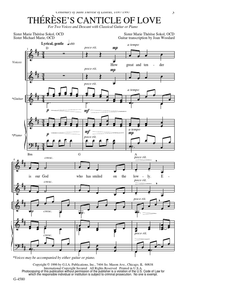 Thérèse'S Canticle of Love: Lyrical, Gentle | PDF | Entertainment (General)